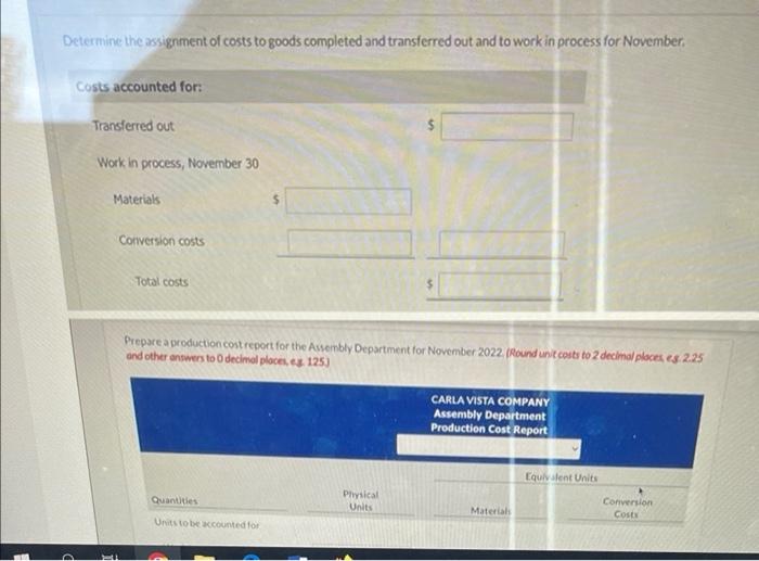 Solved Carla Vista Company has several processing | Chegg.com