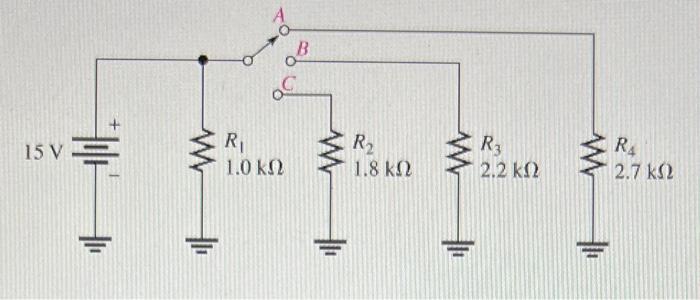 Solved Examine the circuit. Find Total Resistance for Switch | Chegg.com
