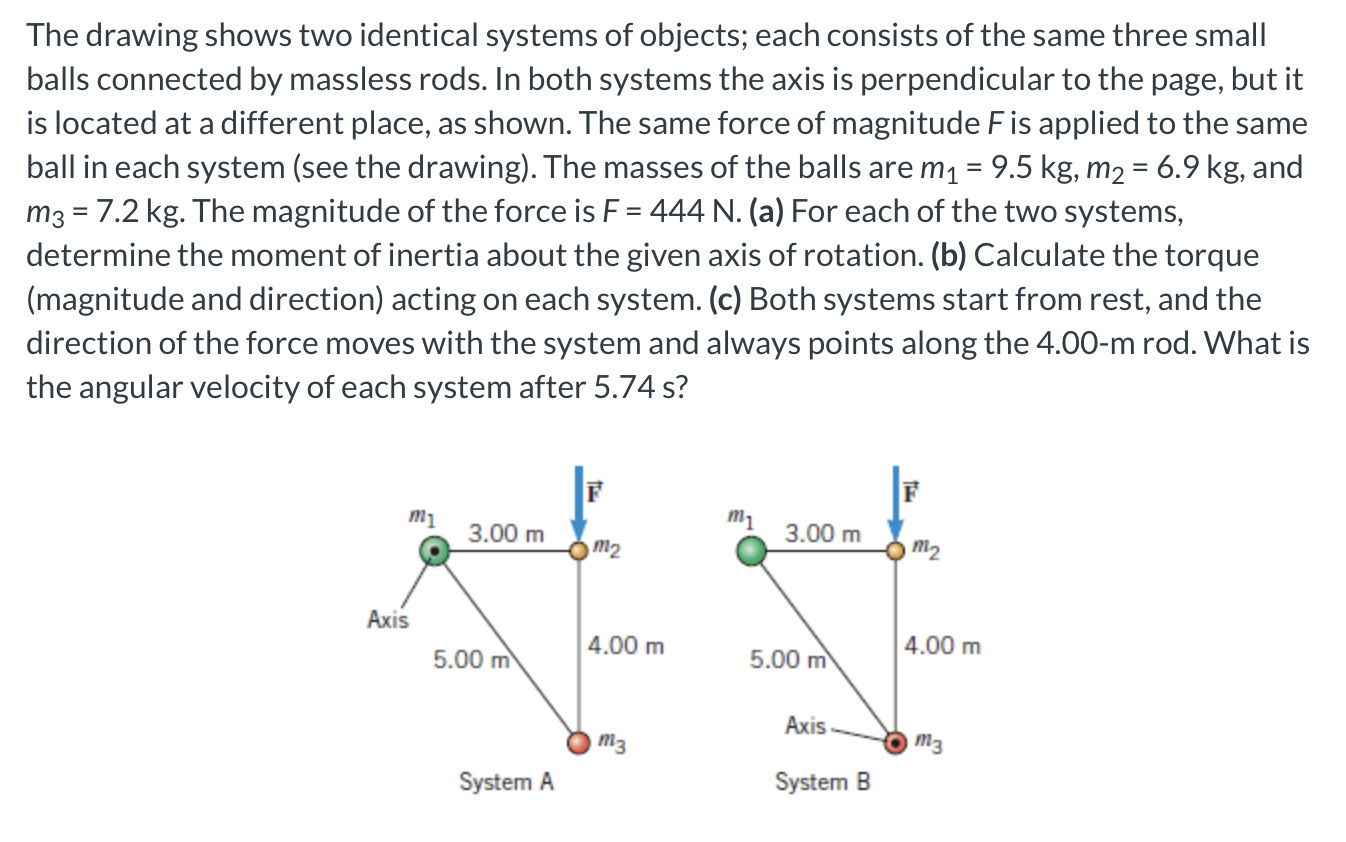 Solved by an EXPERT The drawing shows two identical systems of objects; | Chegg.com
