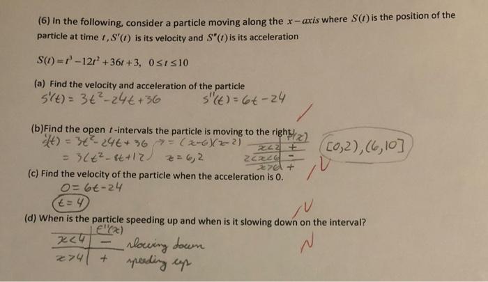 Solved (6) In the following, consider a particle moving | Chegg.com