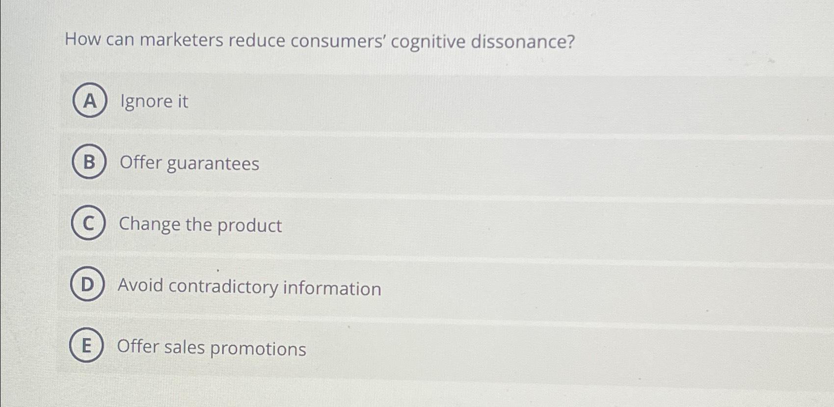 Solved How can marketers reduce consumers' cognitive | Chegg.com