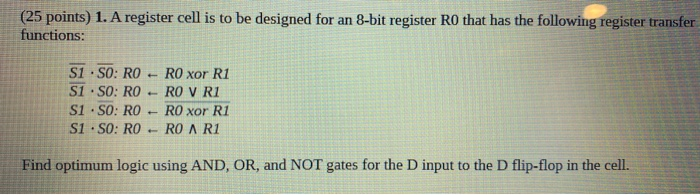 Solved (25 points) 1. A register cell is to be designed for | Chegg.com