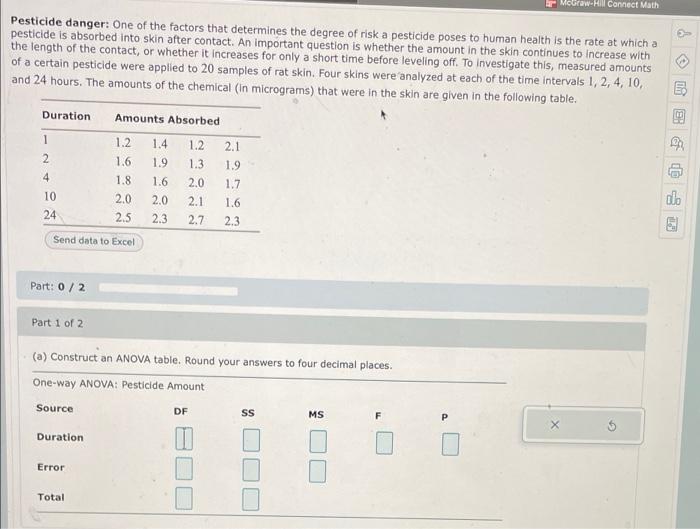 Solved McGraw-Hill Connect Math Pesticide danger: One of the | Chegg.com