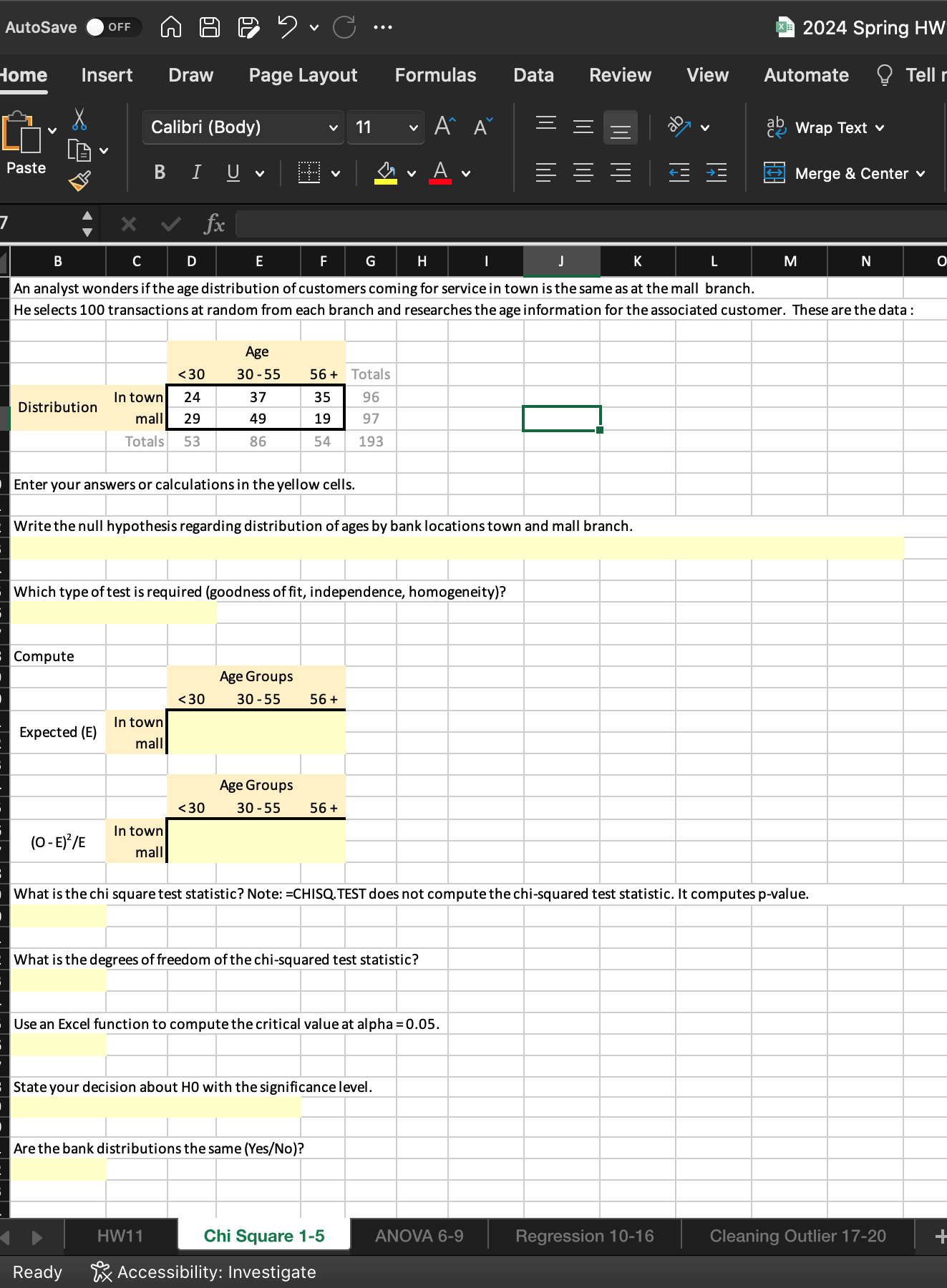 Solved An analyst wonders if the age distribution of | Chegg.com