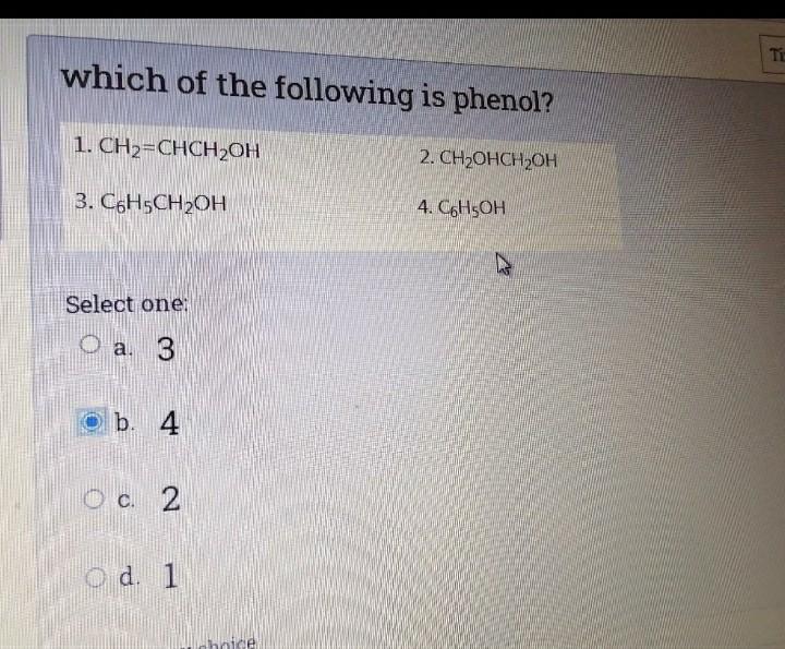 Solved TT which of the following is phenol? 1. CH2=CHCH2OH | Chegg.com