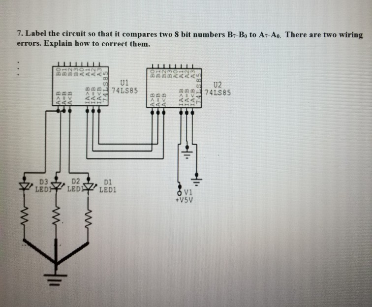 Solved 7. Label the circuit so that it compares two 8 bit | Chegg.com