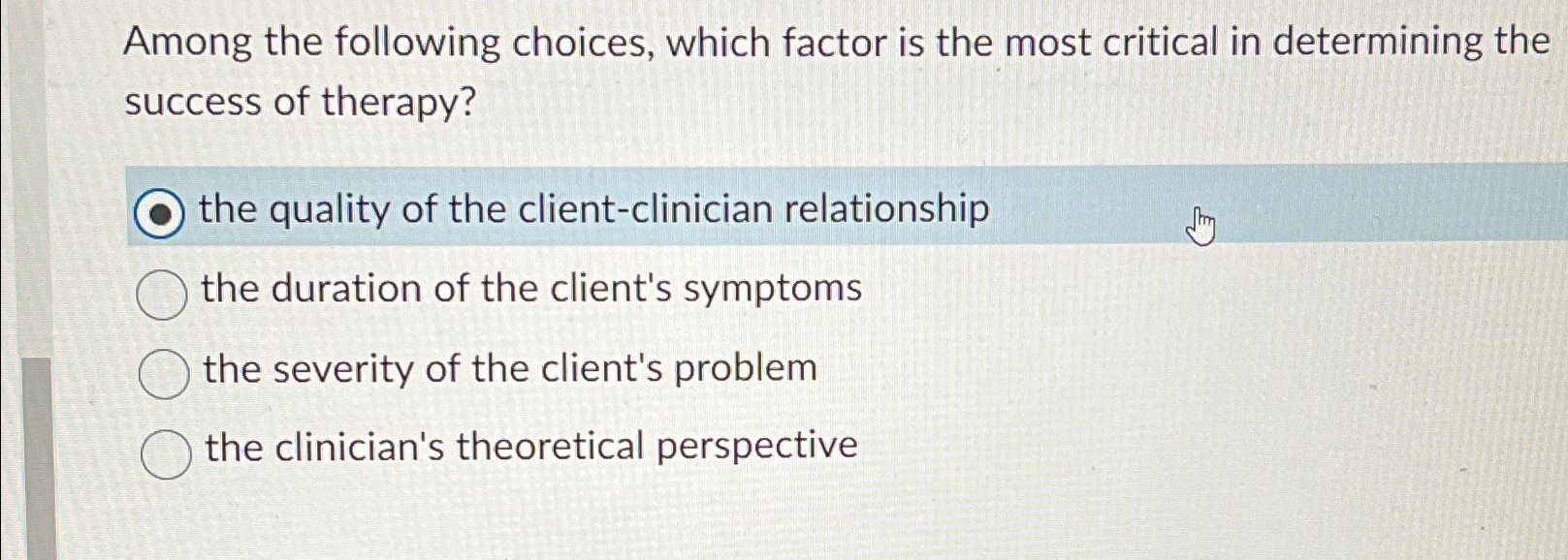 Solved Among the following choices, which factor is the most | Chegg.com