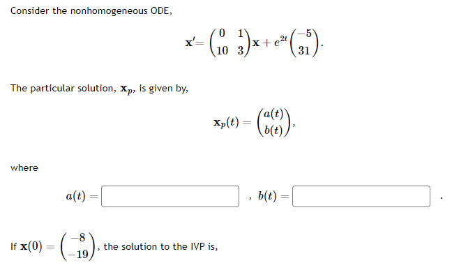 Solved Consider the nonhomogeneous | Chegg.com