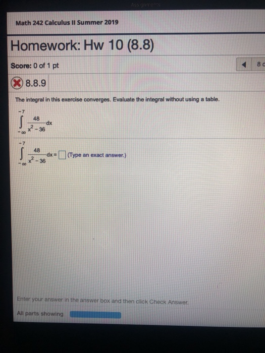 Solved Math 242 Calculus II Summer 2019 Homework: Hw 10 | Chegg.com