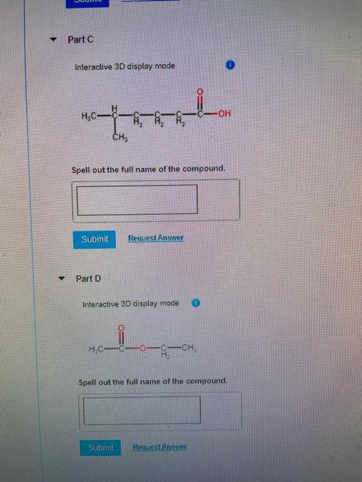 Solved Part A Interactive 3D display mode H₂C-94 A, CH3 | Chegg.com
