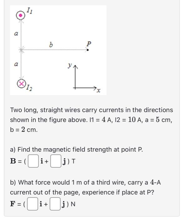 Solved Two long, straight wires carry currents in the | Chegg.com