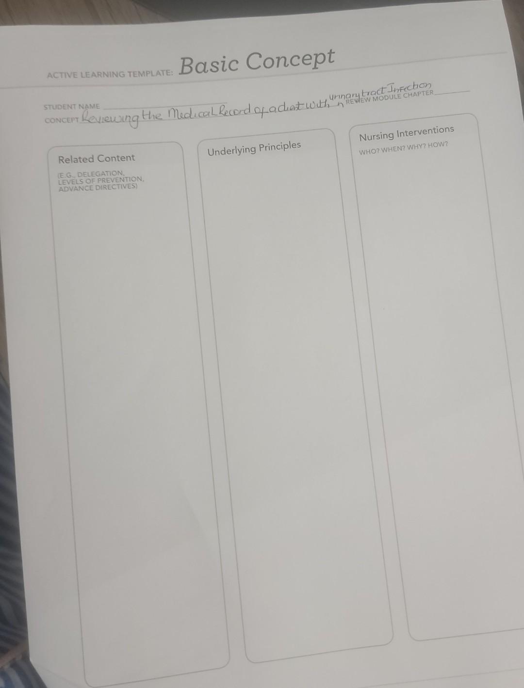 Solved ATI basic concept on reviewing the medical record of | Chegg.com