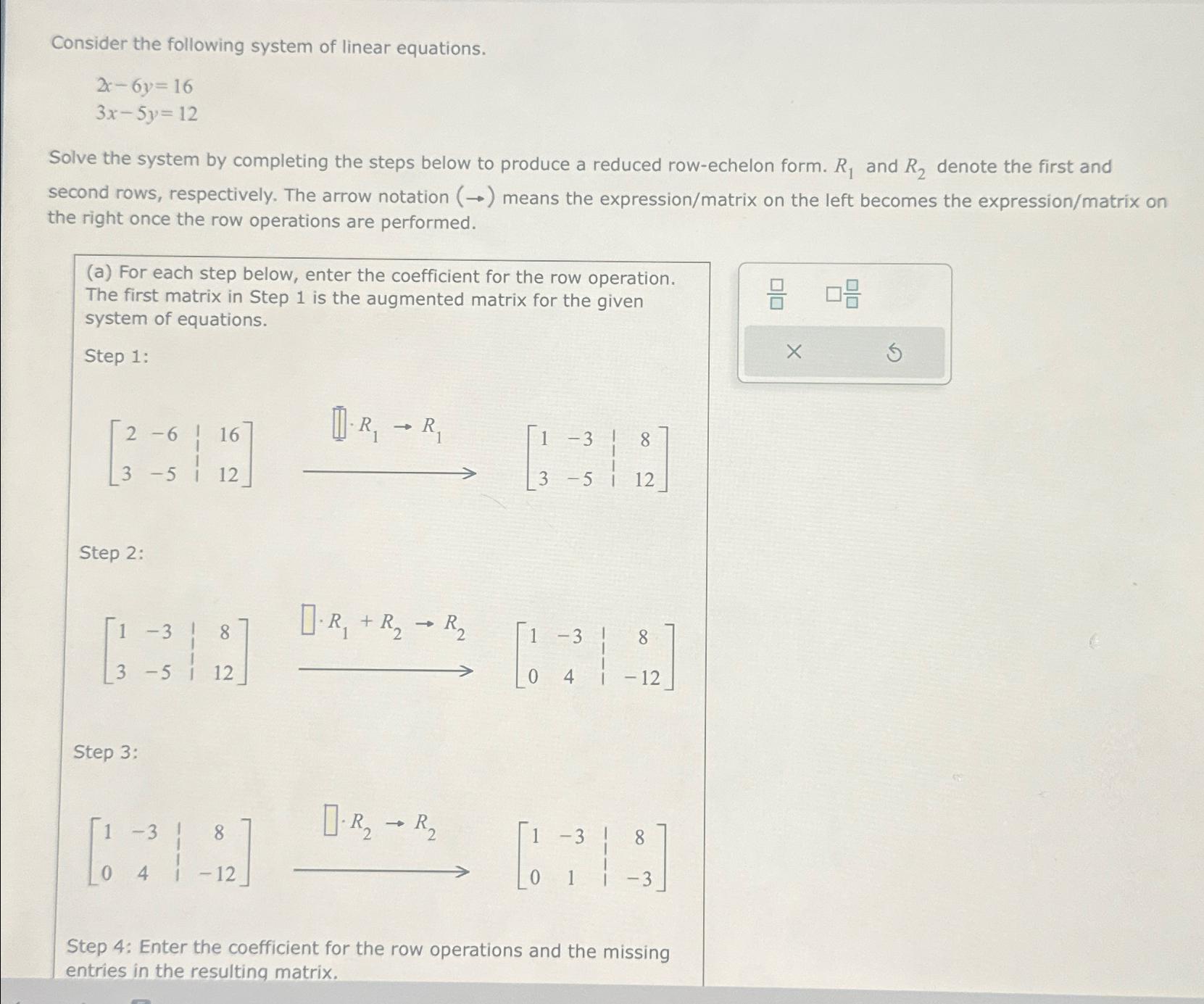 Solved Consider the following system of linear | Chegg.com
