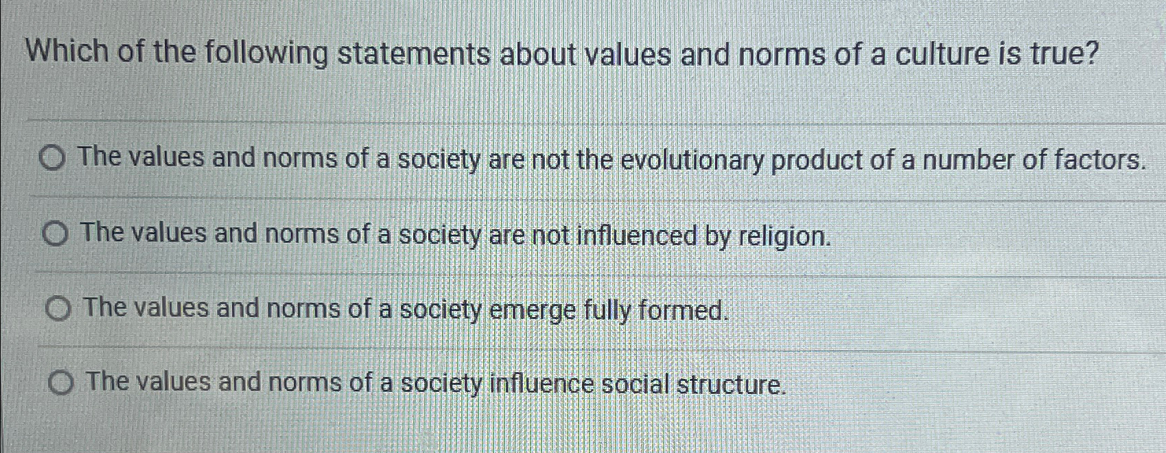 Solved Which of the following statements about values and | Chegg.com