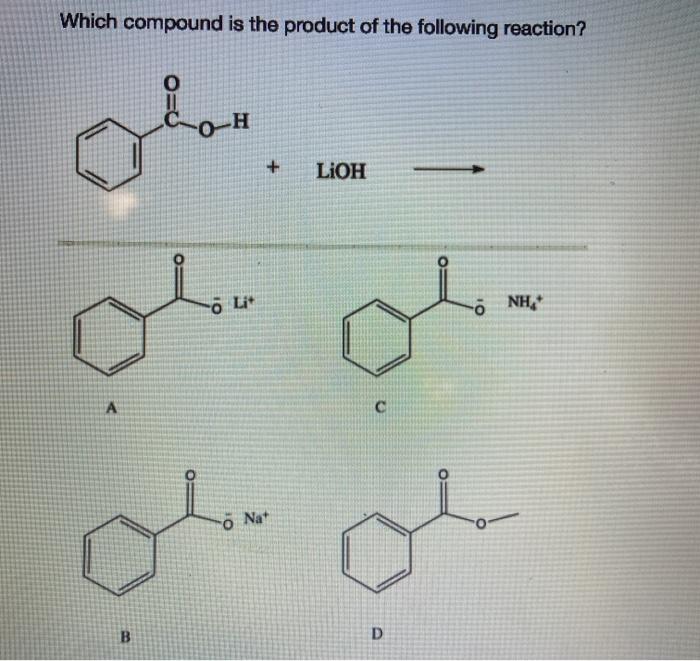 Solved Which compound is the product of the following | Chegg.com
