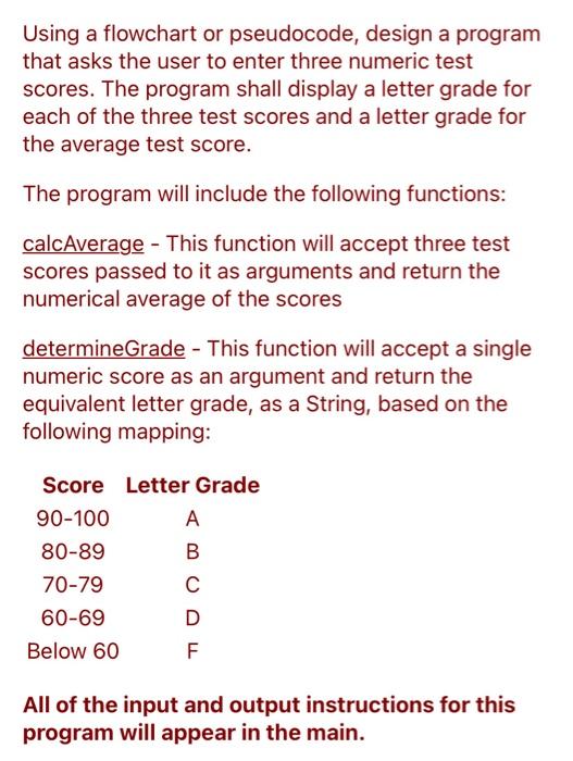 Solved Using a flowchart or pseudocode, design a program | Chegg.com