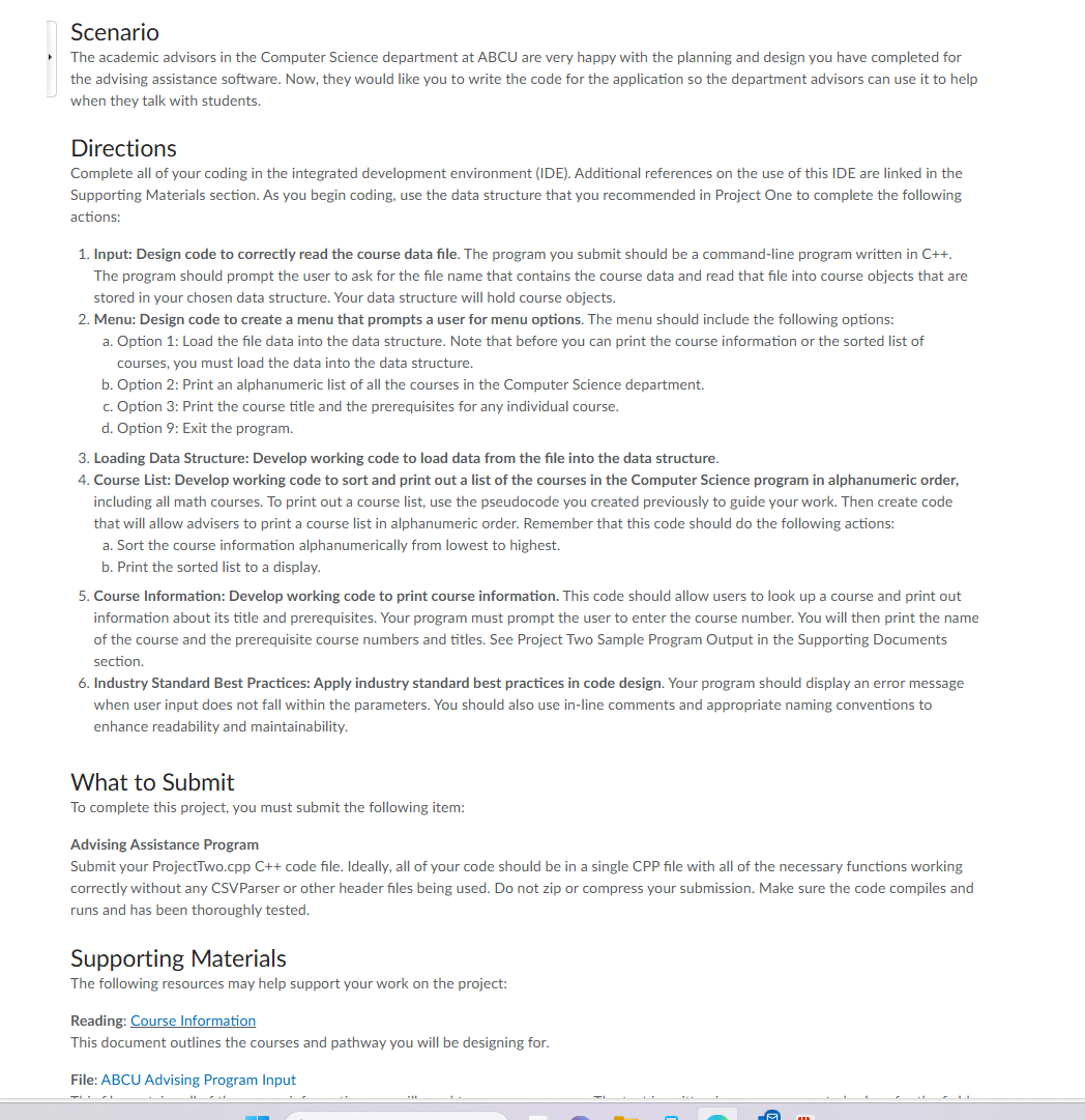 Solved CS 300 ﻿FINAL PROJECT ABCU.CPP | Chegg.com