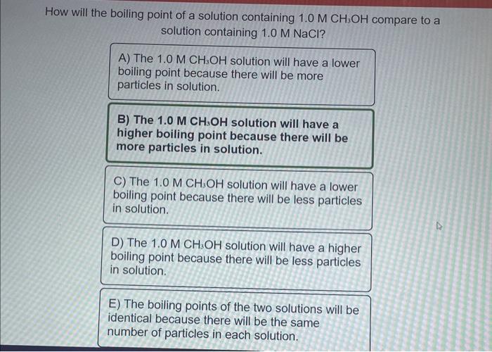 Solved How will the boiling point of a solution containing | Chegg.com