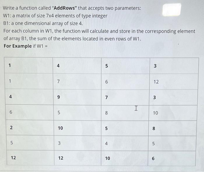 Solved Write A C Program That Defines An Integer Array Of
