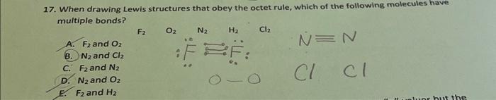 Solved 17. When drawing Lewis structures that obey the octet | Chegg.com