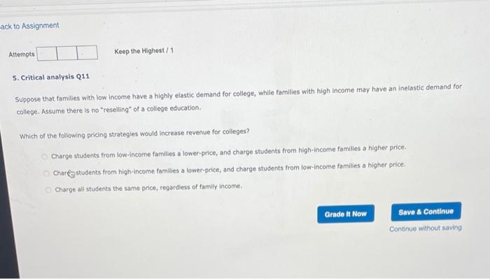 Solved ack to Assignment Attempts Keep the Highest/1 5. | Chegg.com