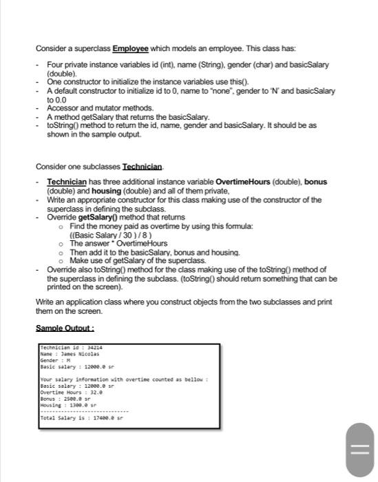 Solved Write the superclass Employee and its subclasses | Chegg.com