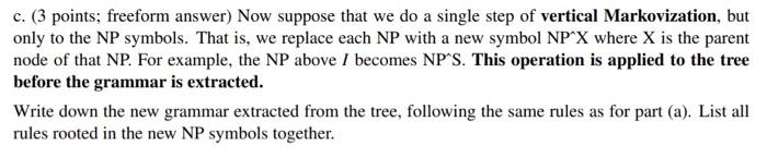 Solved d. (3 points; freeform answer) With the new grammar, | Chegg.com