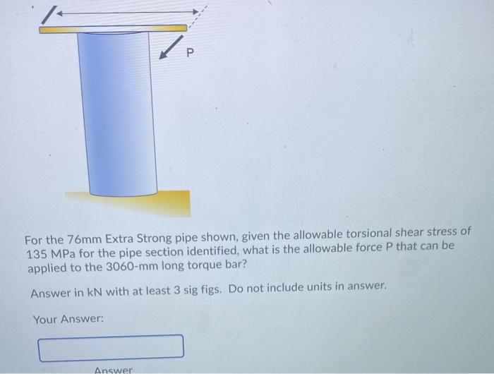 Solved Р For the 76mm Extra Strong pipe shown, given the | Chegg.com