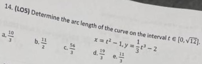 Solved (LO5) ﻿Determine the arc length of the curve on the | Chegg.com