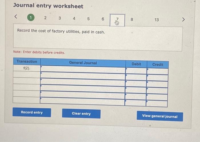 Solved Journal entry worksheet Record the direct materials | Chegg.com