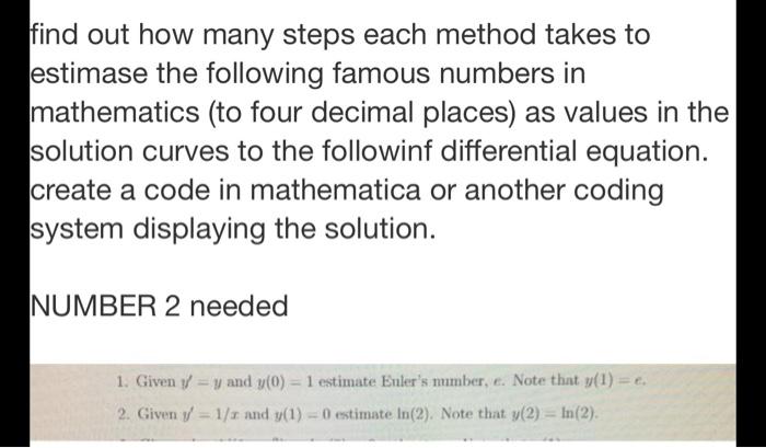 Solved create a code on mathematica to find the solution to | Chegg.com