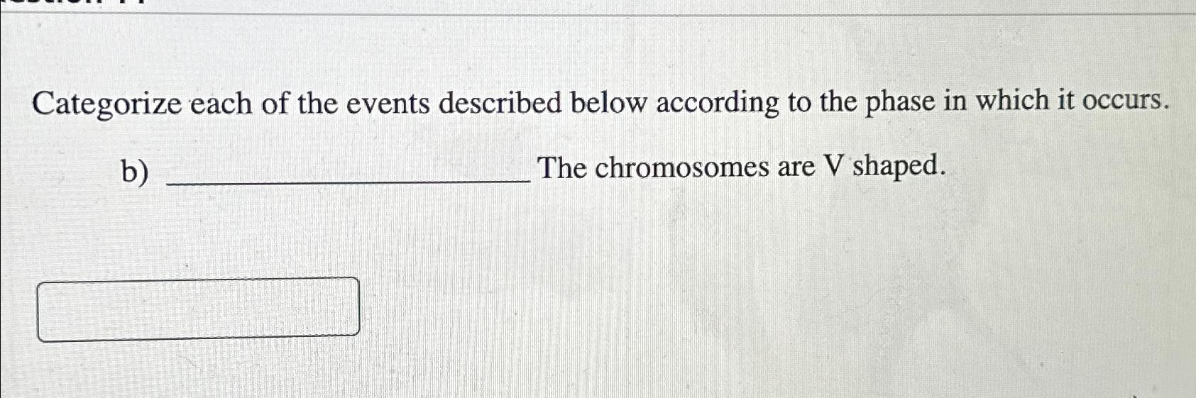 Solved Categorize each of the events described below | Chegg.com