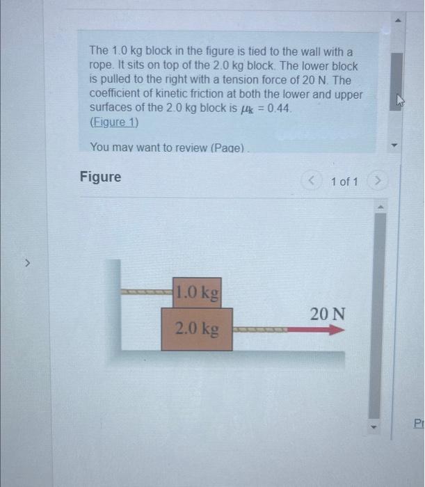 Solved The 1.0 kg block in the figure is tied to the wall | Chegg.com Solved The 1.0 kg block in the figure is tied to the wall | Chegg.com