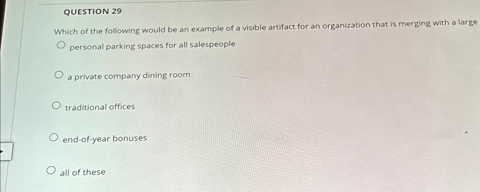 Solved QUESTION 29Which of the following would be an example | Chegg.com