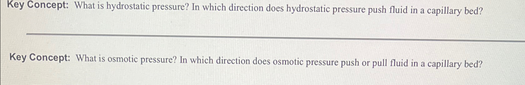 Solved Key Concept: What is hydrostatic pressure? In which | Chegg.com