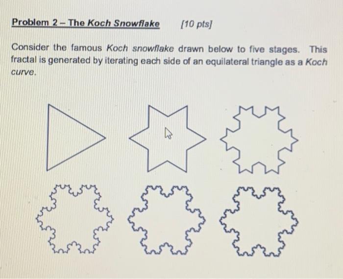 Solved Consider the famous Koch snowflake drawn below to | Chegg.com