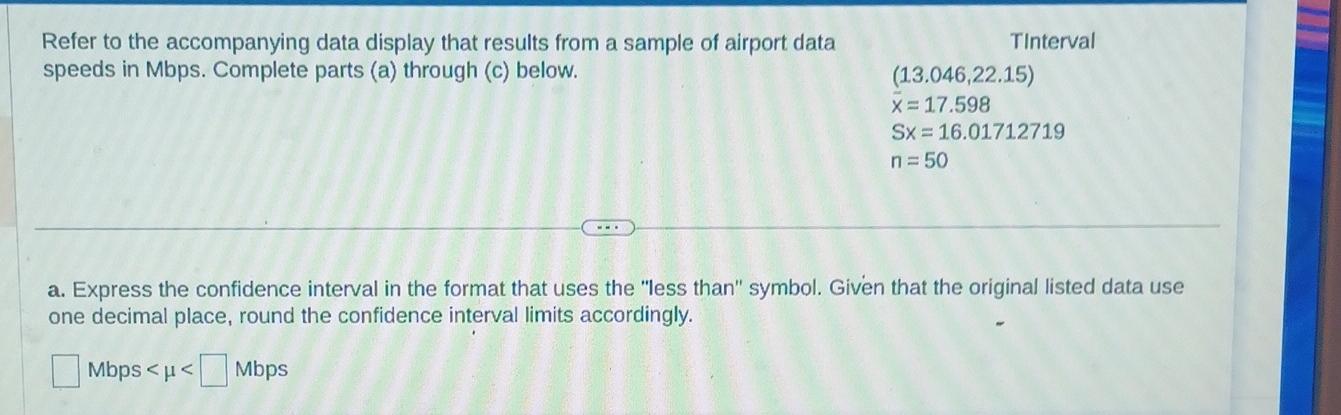 Solved Refer to the accompanying data display that results | Chegg.com