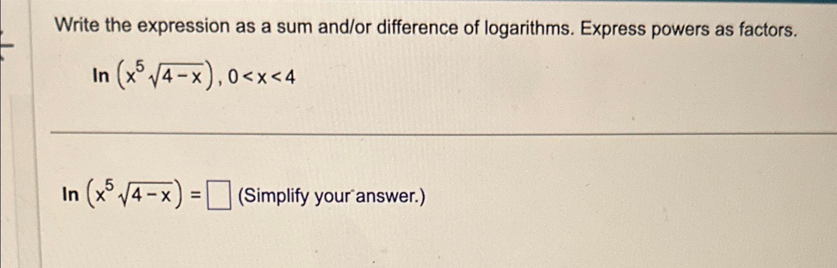 Solved Write the expression as a sum and/or difference of | Chegg.com