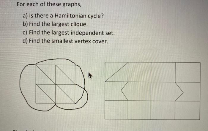 Solved For each of these graphs, a) Is there a Hamiltonian | Chegg.com