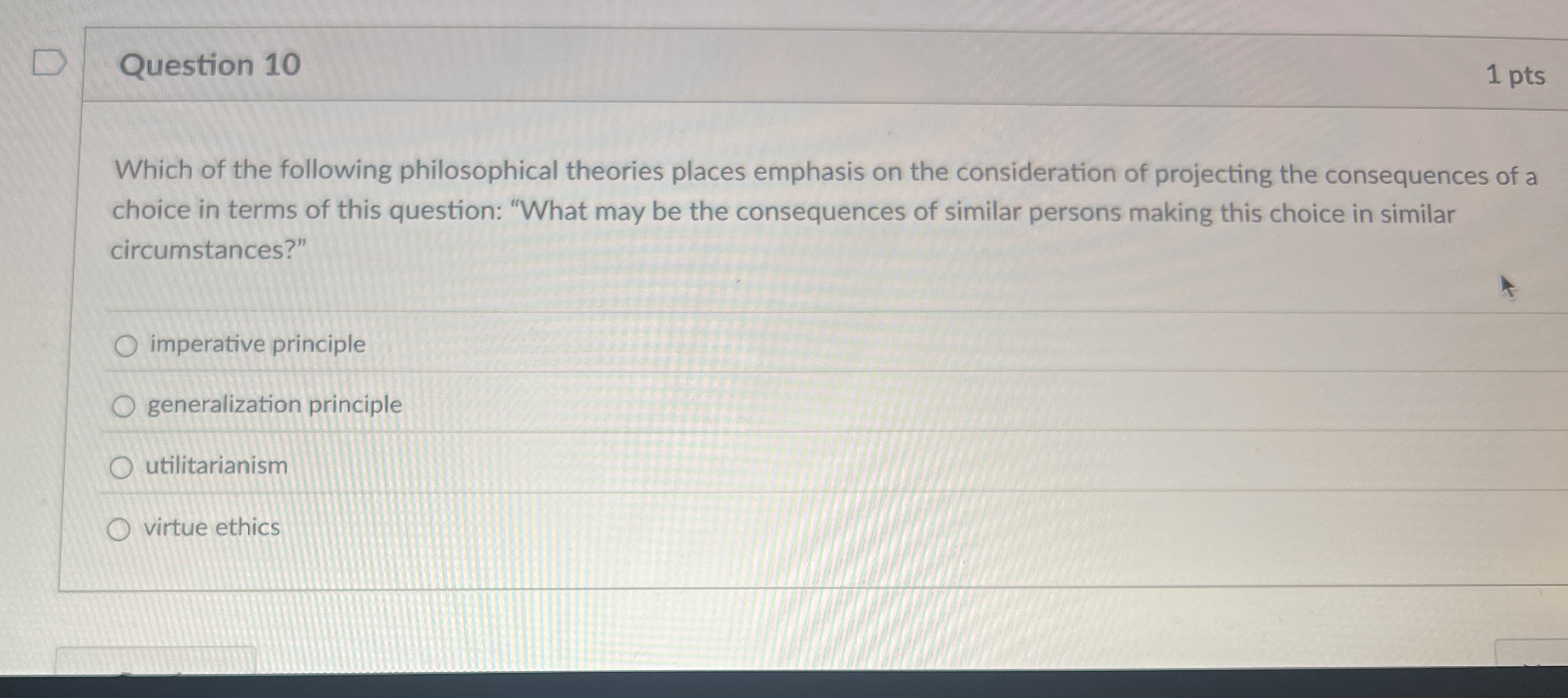 Solved Question 101 ﻿ptsWhich of the following philosophical | Chegg.com