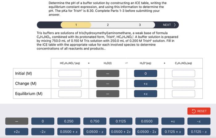 Solved Determine the pH of a buffer solution by constructing | Chegg.com