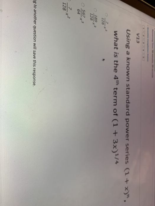 Solved V13 Using a known standard power series (1 + x)", | Chegg.com
