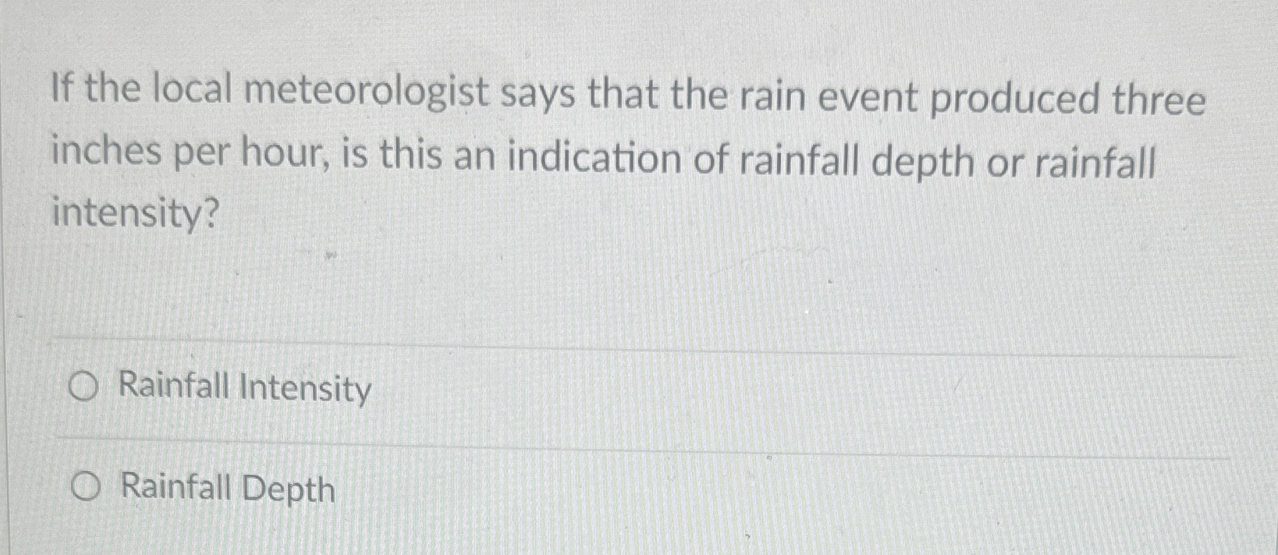 Solved If the local meteorologist says that the rain event | Chegg.com