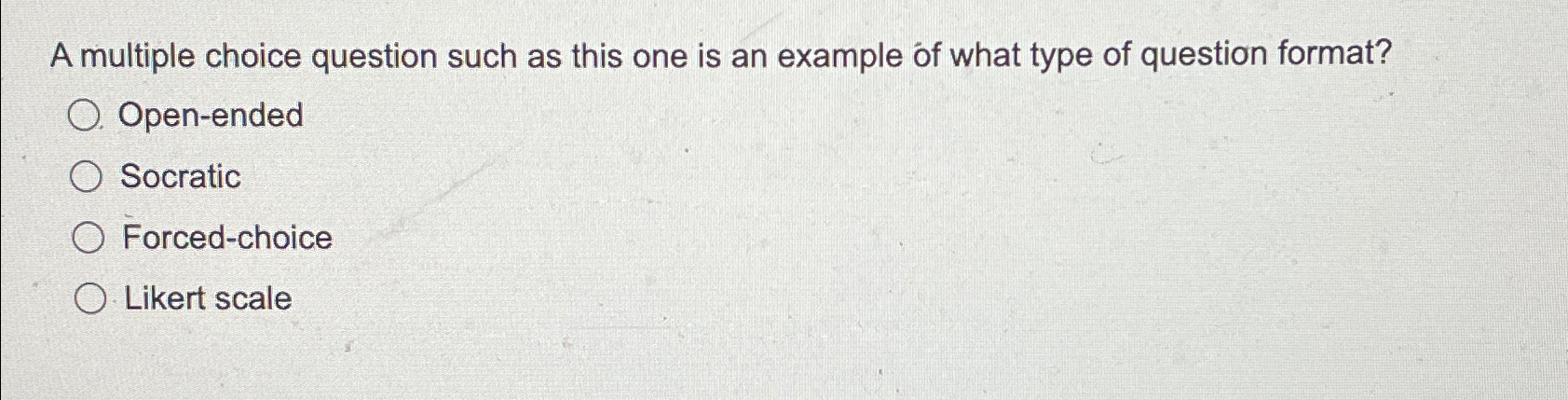 Solved A multiple choice question such as this one is an | Chegg.com
