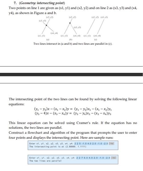 Solved Two points on line 1 are given as (x1, y1) and (x2, | Chegg.com