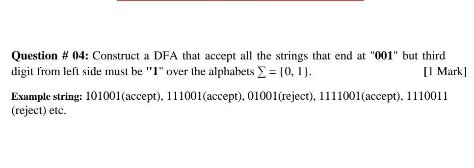 pleasr solv Question # 04: Construct a DFA | Chegg.com