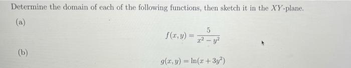 Solved Determine the domain of each of the following | Chegg.com