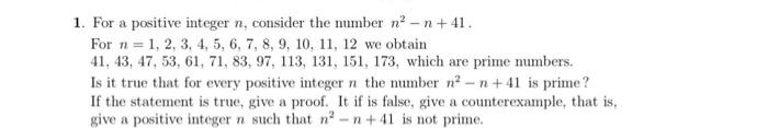 Solved For a positive integer n, consider the number | Chegg.com