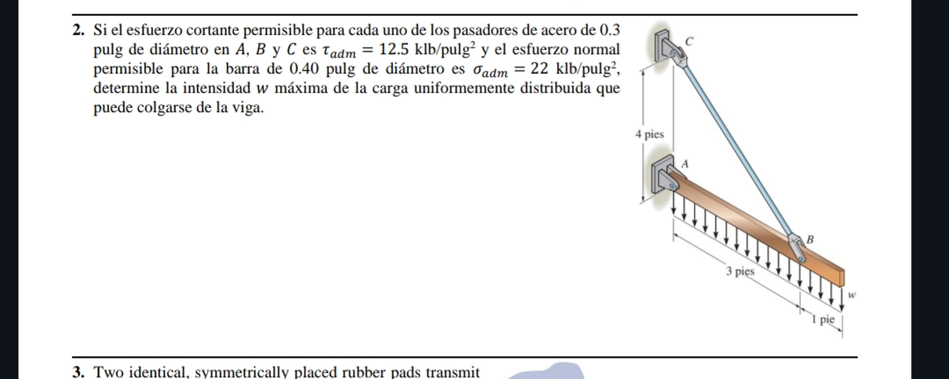 Solved Si el esfuerzo cortante permisible para cada uno de | Chegg.com