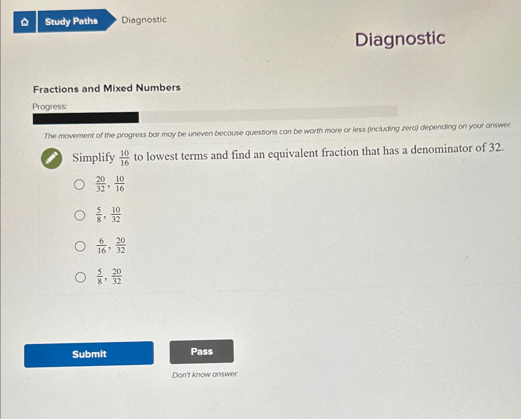 Solved DiagnosticDiagnosticFractions and Mixed | Chegg.com
